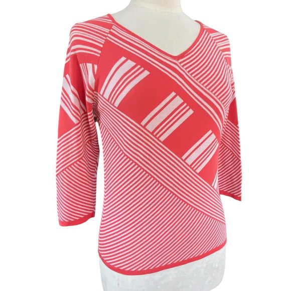 Carlisle | Tops | Carlisle Silk Bold Geometric Mixed Stripe Fitted ...